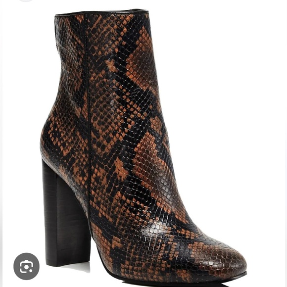 Aqua | Shoes | Aqua Soren Brown Leather Snake Print Ankle Womens Boots ...
